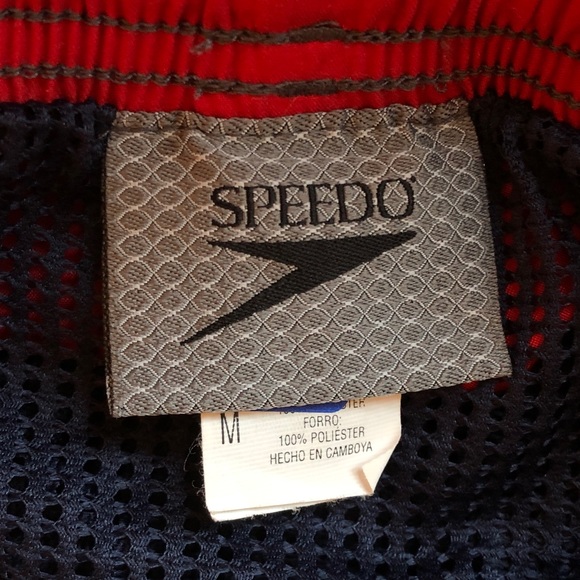 Speedo | Swim | Dark Blue Speedo Trunks With Red | Poshmark